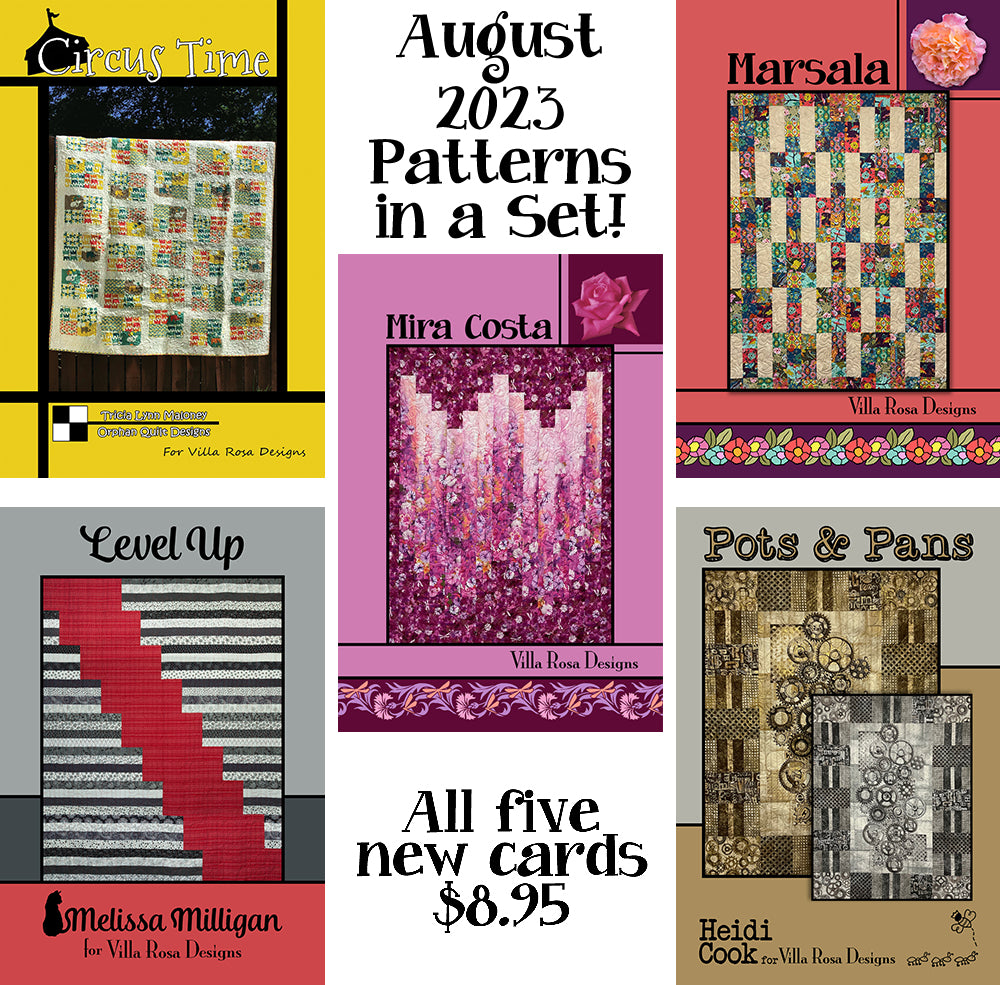 Aug 2023 SET of 5 CARDS – Villa Rosa Designs