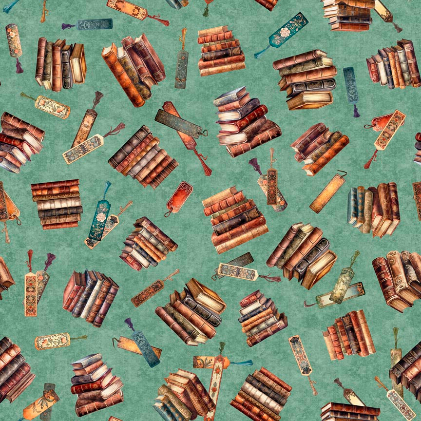 BOOKWORM Stacked Book Toss dk sage – Villa Rosa Designs