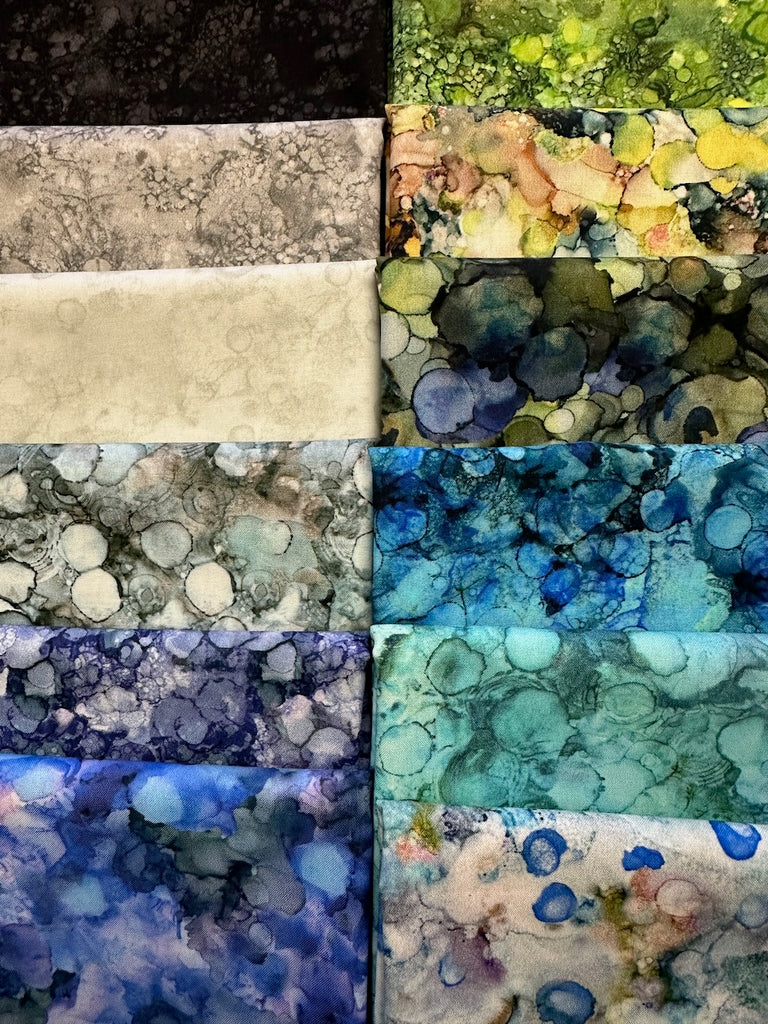 ALCOHOL INKS Cool 12 fat quarters – Villa Rosa Designs