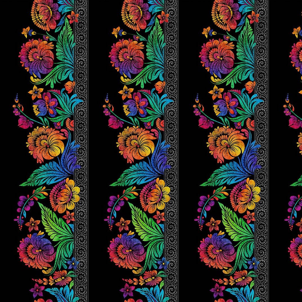 VIVID Border multi - one yards – Villa Rosa Designs