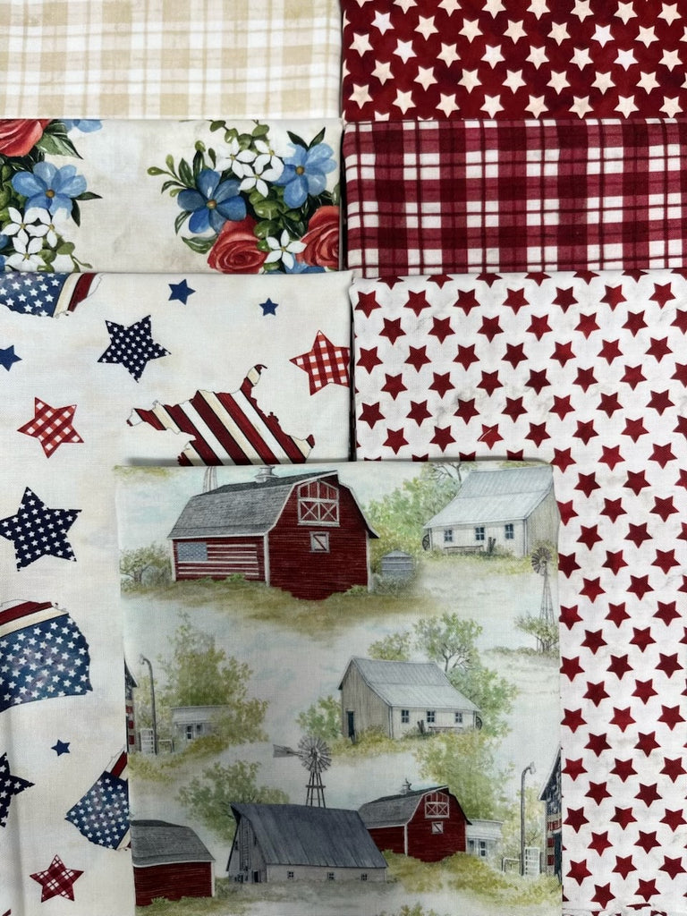 FARMHOUSE AMERICANA Red 7 half yards – Villa Rosa Designs