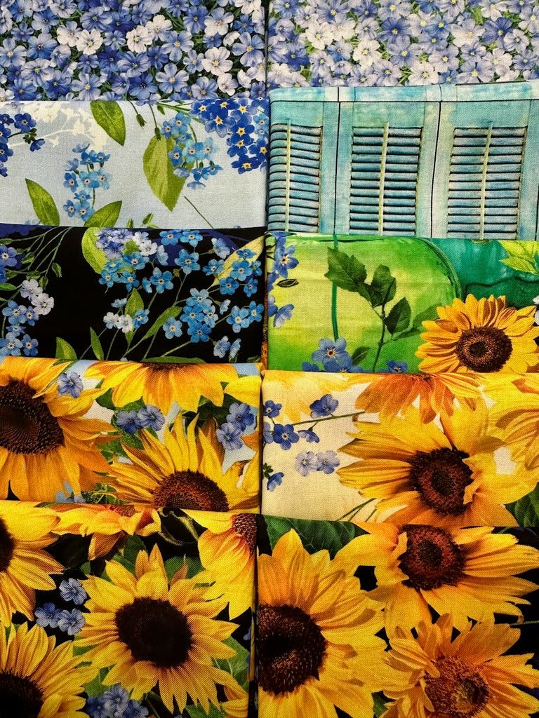 SUMMER SUNFLOWERS 10 fat quarters – Villa Rosa Designs