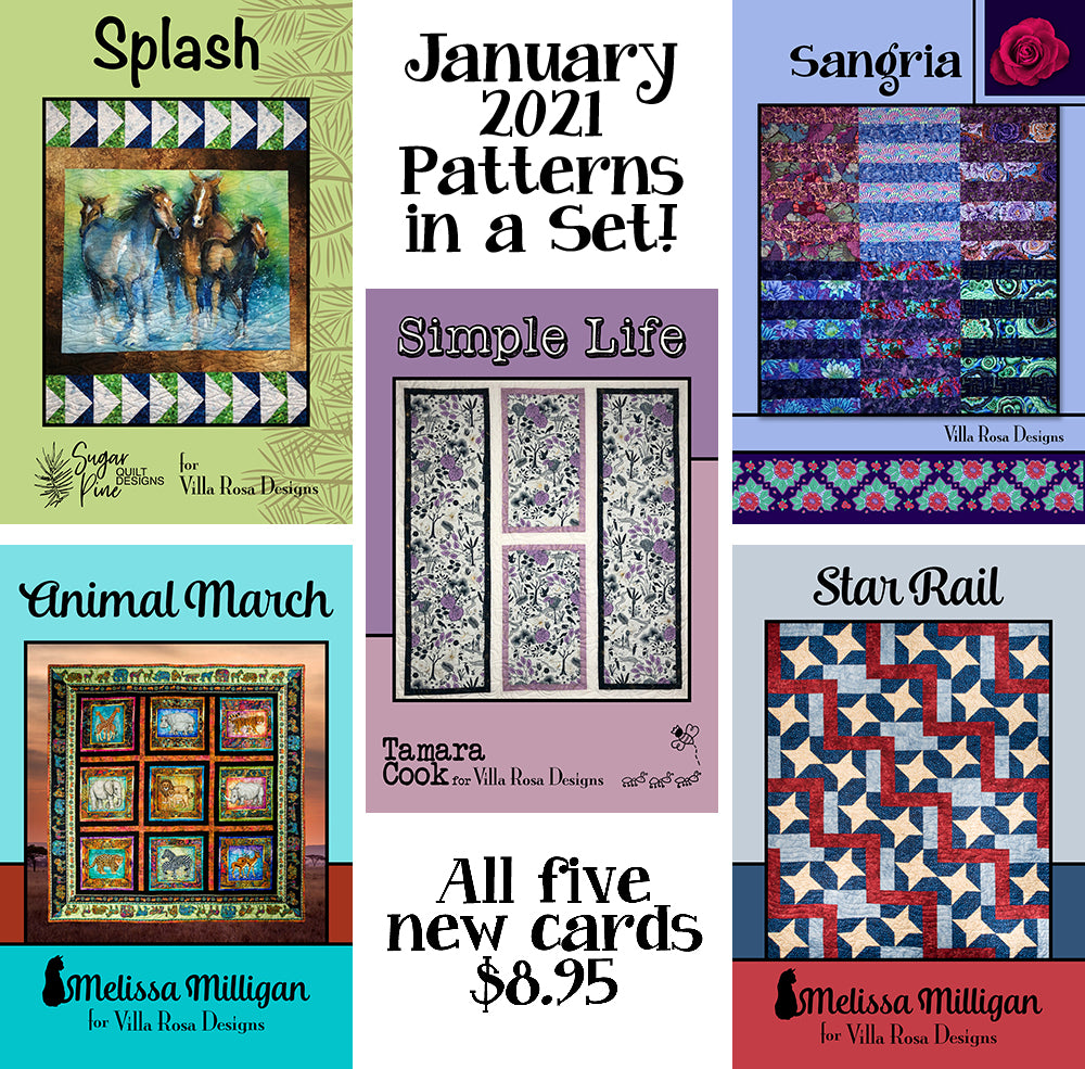 Jan 2021 SET of 5 CARDS – Villa Rosa Designs
