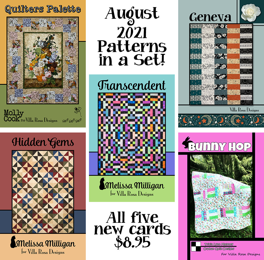 Aug 2021 SET of 5 CARDS – Villa Rosa Designs
