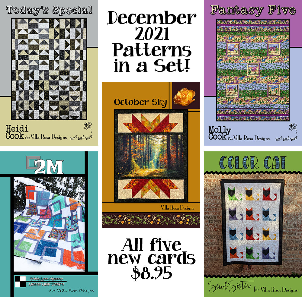 Dec 2021 SET of 5 CARDS – Villa Rosa Designs