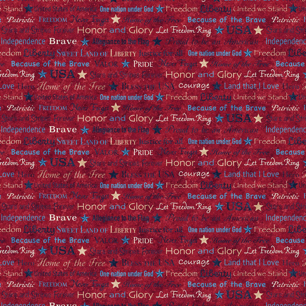 STARS & STRIPES 10TH ANNIVERSARY Inspirational Script red multi – Villa ...