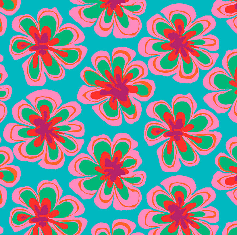 FUNKY FLORA aqua – Villa Rosa Designs